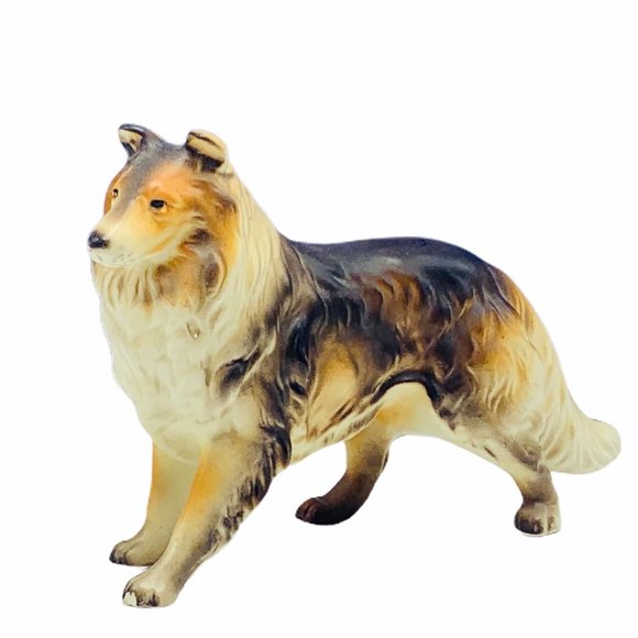 Japan | Accents | Collie Lassie Figurine Vtg Japan Puppy Dog Decor ...